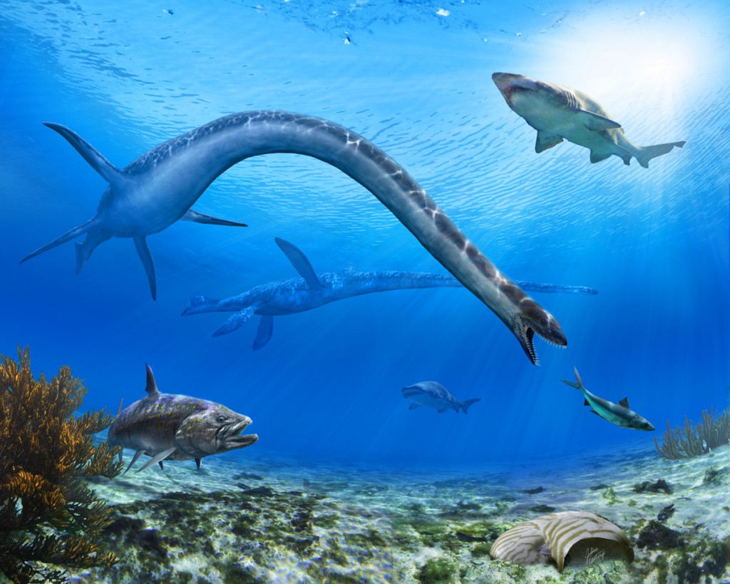 Best Paleoart - Julius Csotonyi underwater scene - Lazer Horse