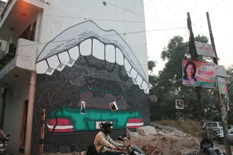 India Graffiti - Random - Anpu Varkey’s Traffic Eater - Lazer Horse